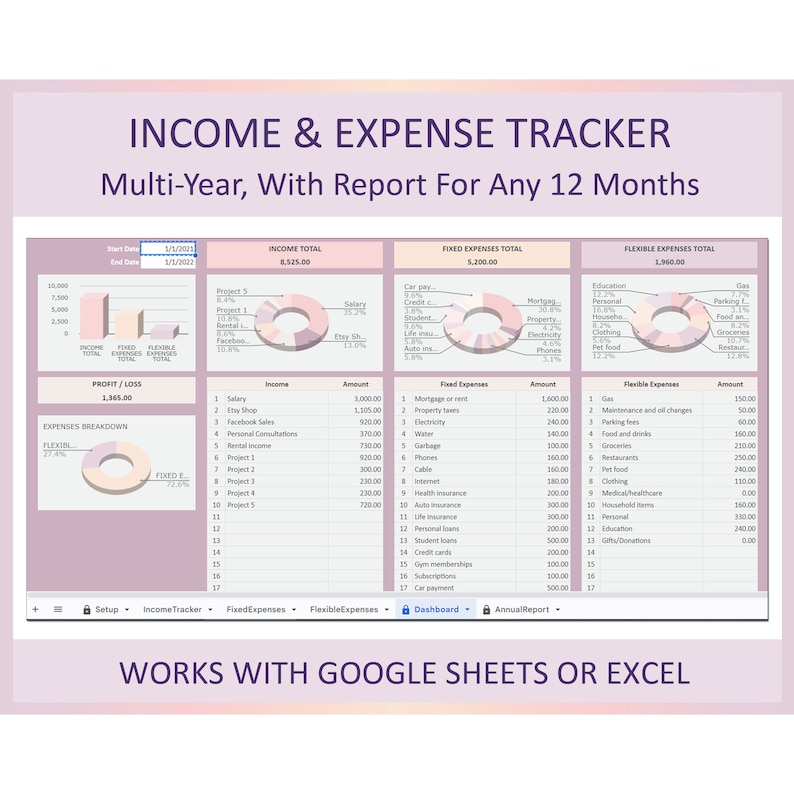 Income and Expense Tracker, Spending Tracker, Business Expense Tracker ...