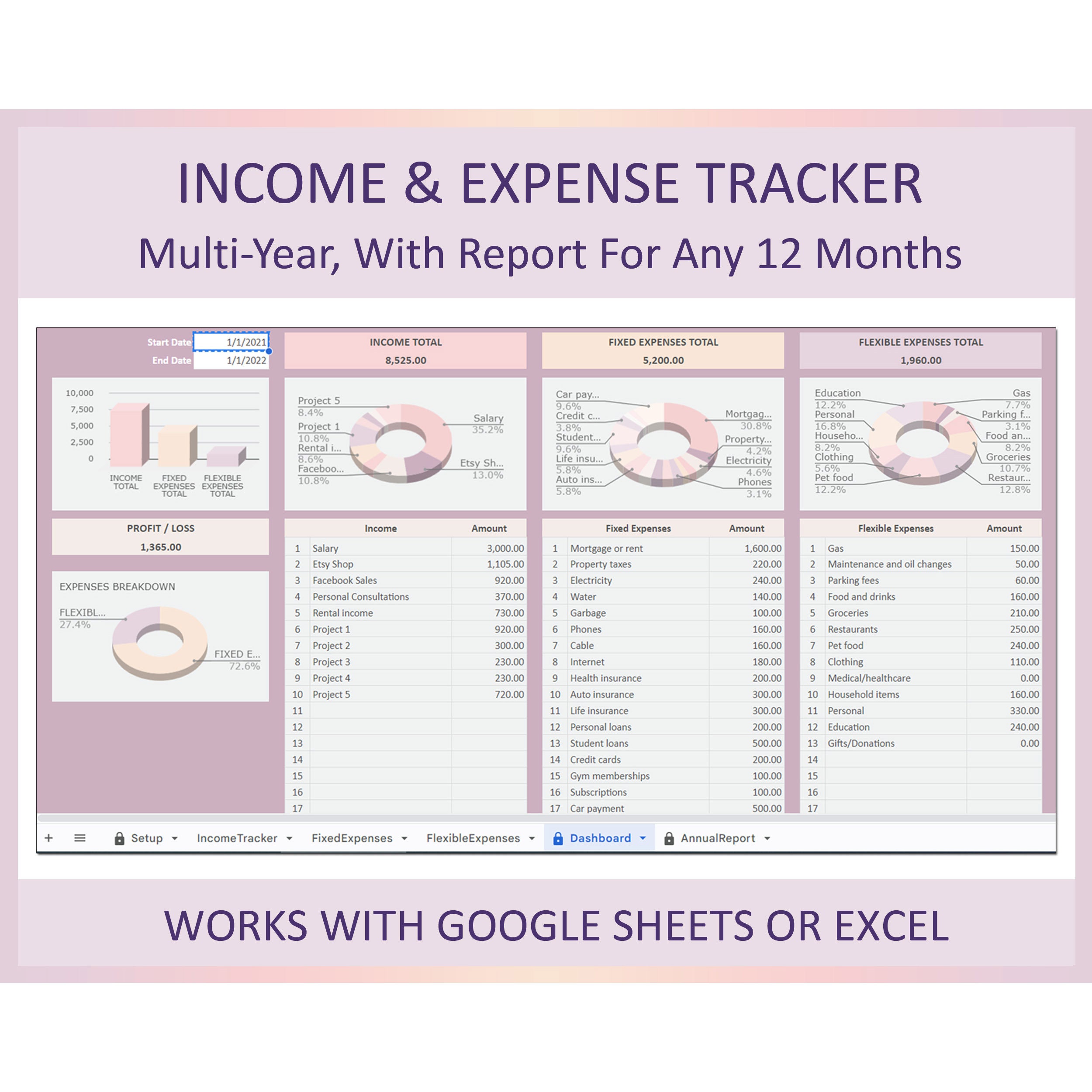 Income and Expense Tracker, Spending Tracker, Business Expense Tracker ...