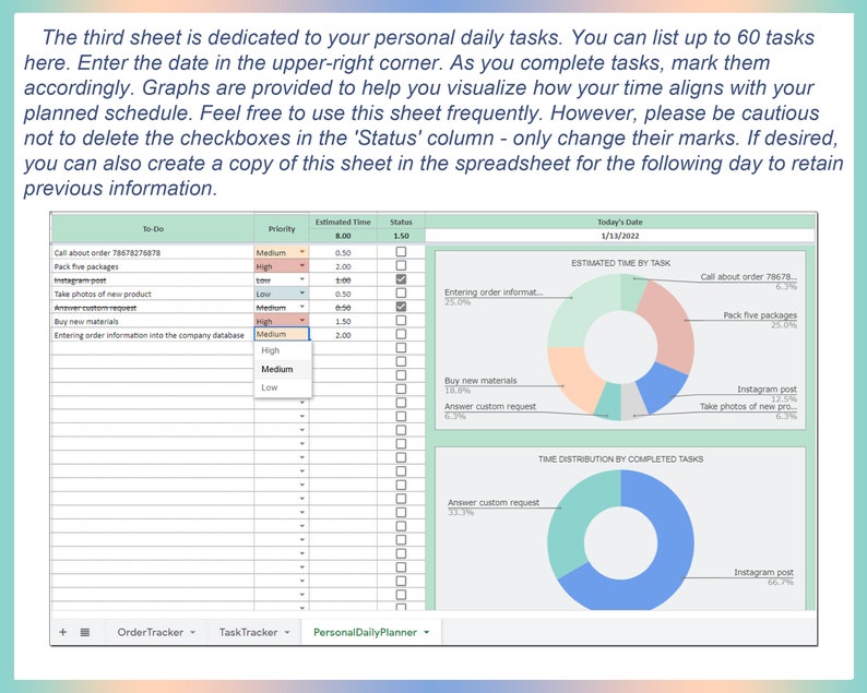 Order Task Tracker Spreadsheet Management System Excel Google Sheets To ...