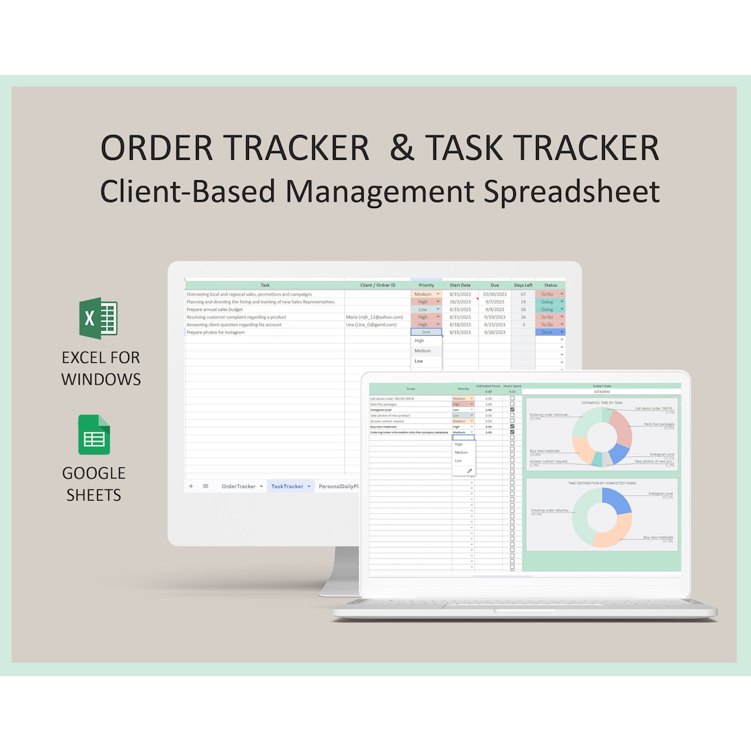 Order Tracking Excel Template, Order Tracker Spreadsheet, Shipment ...