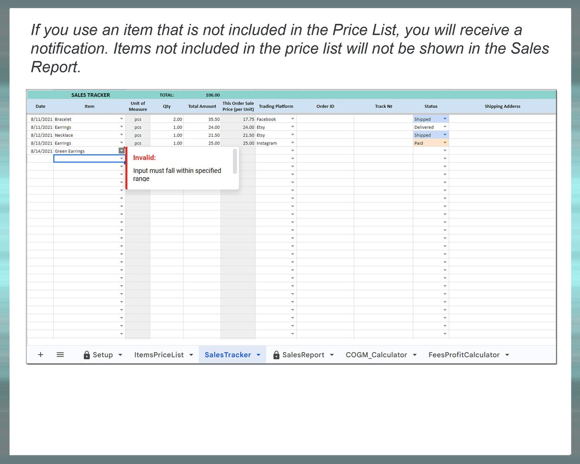 Sales Tracker Spreadsheet Activity Monitoring Tool Multi-platform Sales ...
