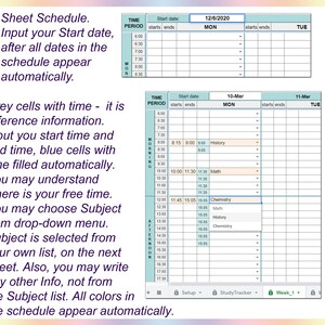 Study Time Tracker Digital Student Planner Homework Tracker | Etsy