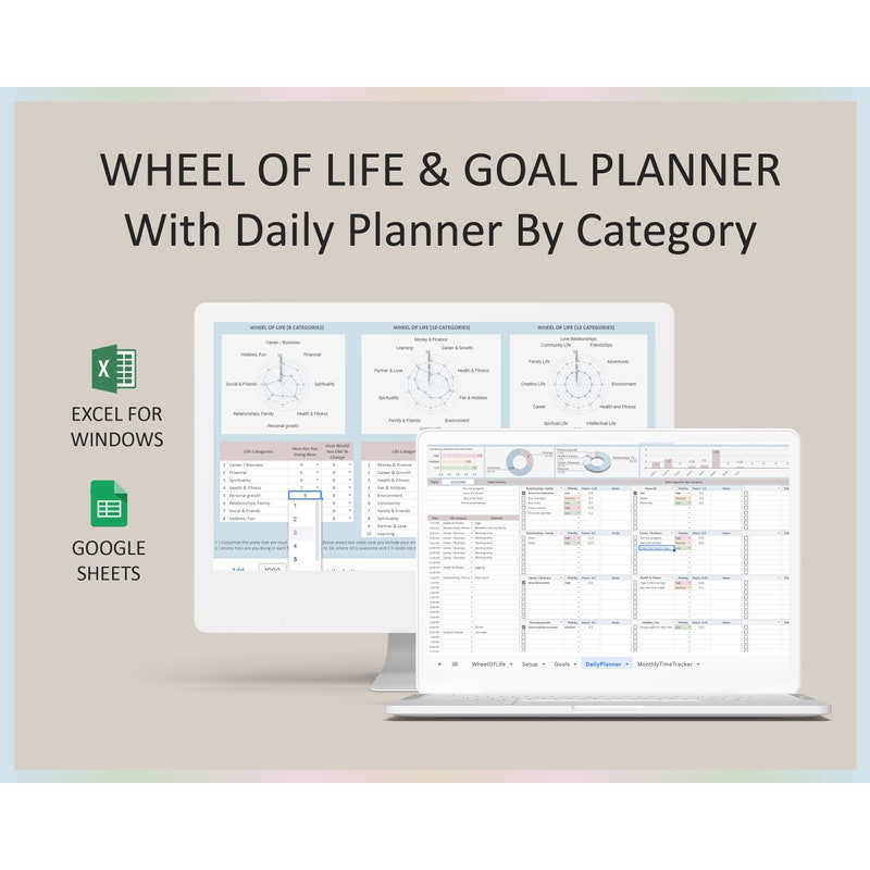 Wheel of Life Excel - Etsy