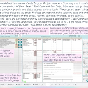 Life Planner Excel, Goal Setting, Project Planner Template, Kanban ...