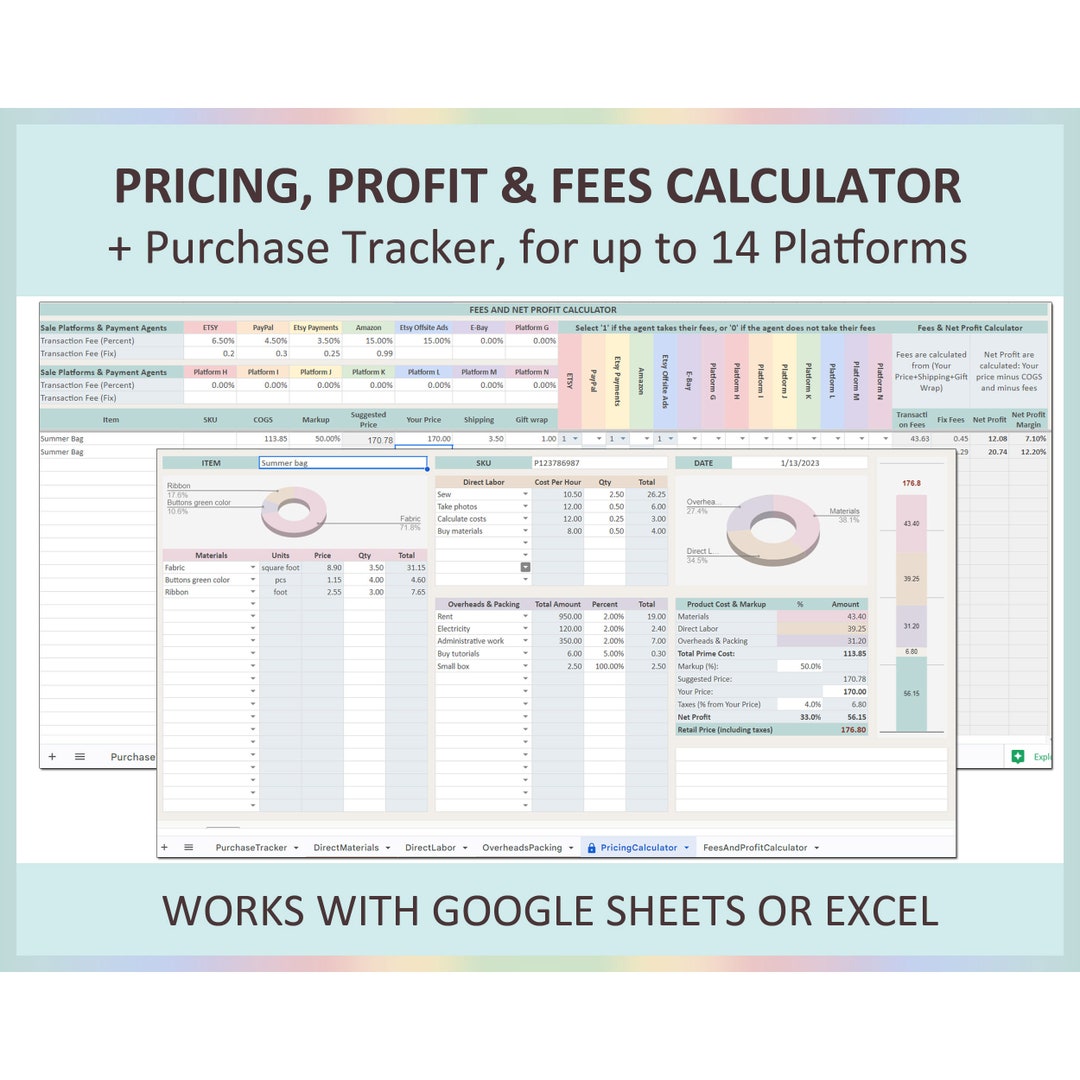 Pricing Markup Template Product Costing Spreadsheet Excel Product ...