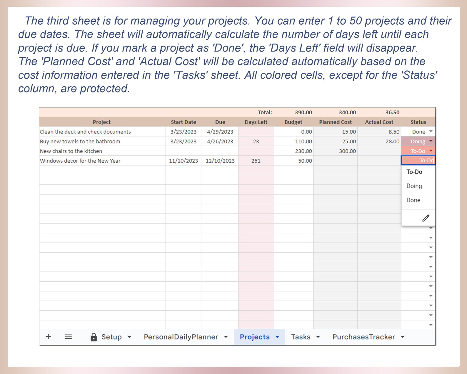 Household Project Planner, Task Management, Digital Project Planner ...