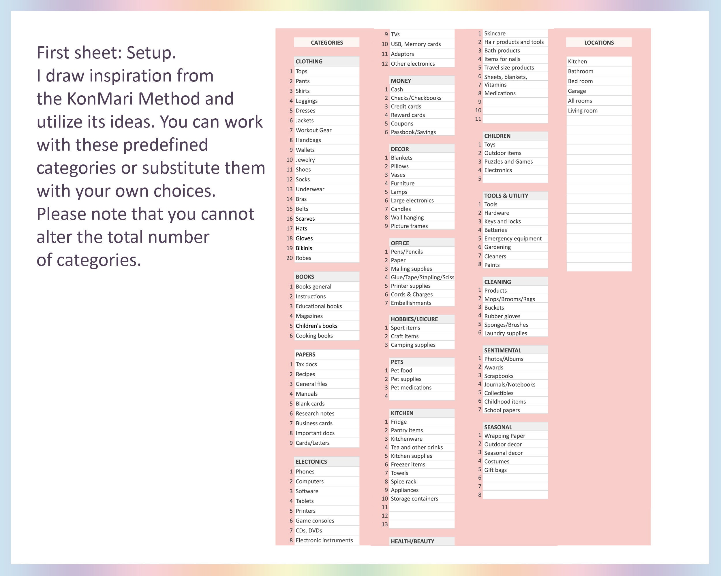 Decluttering Planner Tidying Schedule Weekly Cleaning Checklist Chore ...