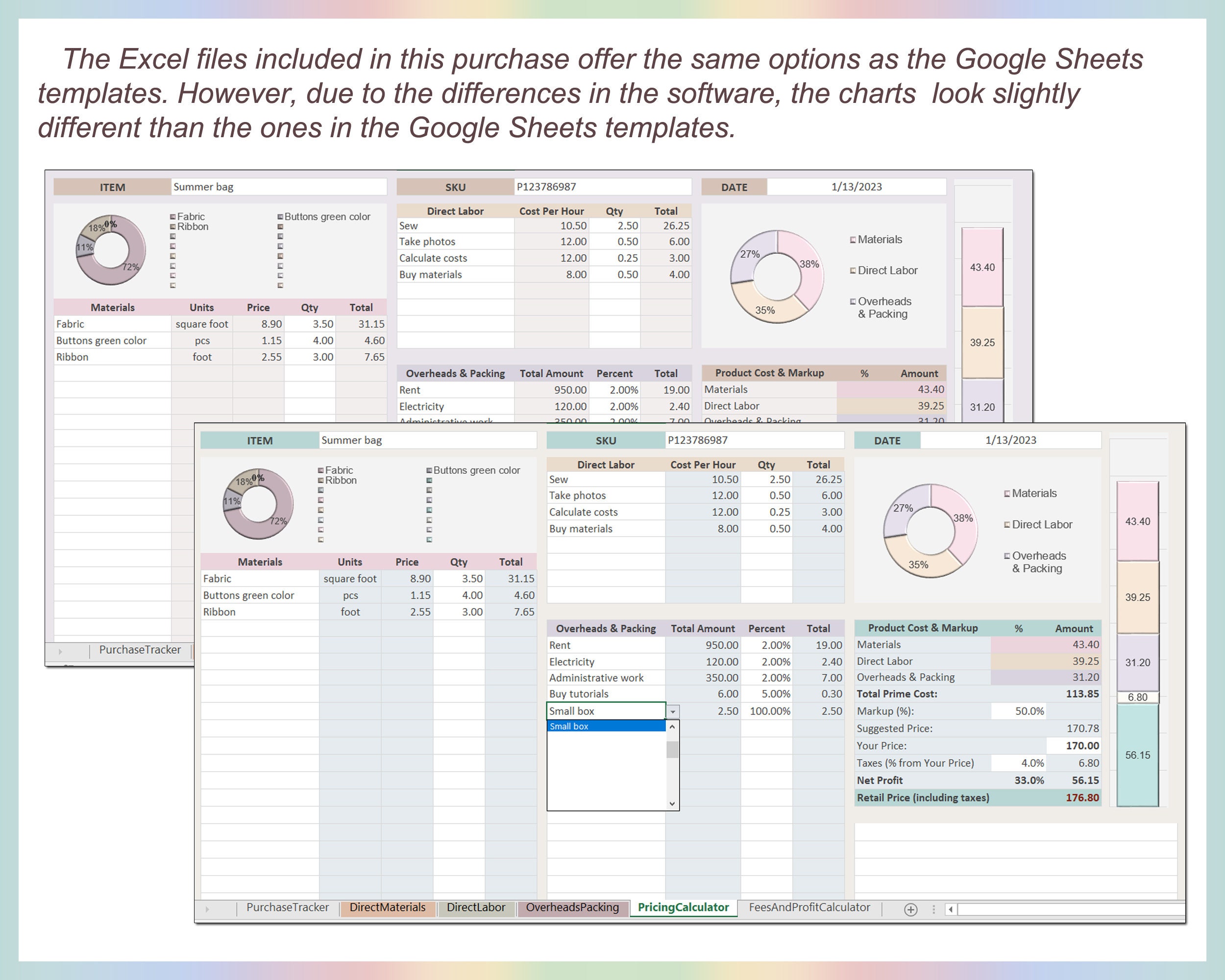 Pricing Markup Template Product Costing Spreadsheet Excel Product ...