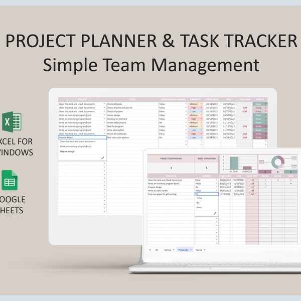 Team Management Excel - Etsy