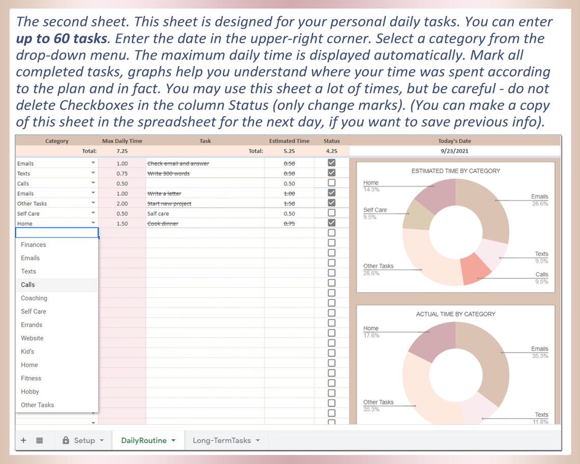 Task Management Daily Routine Planner Time Management To-do | Etsy