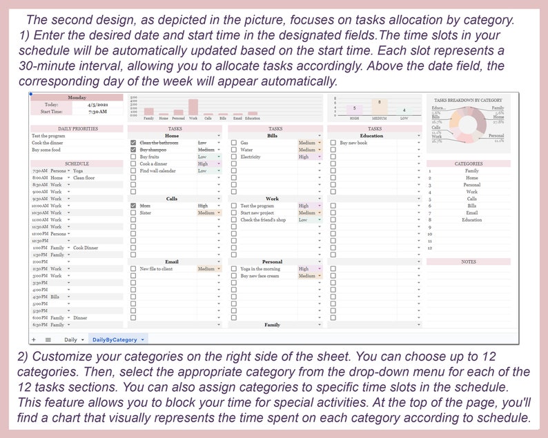 Daily Planner Sheet Task Management Personal To-do List Template ...