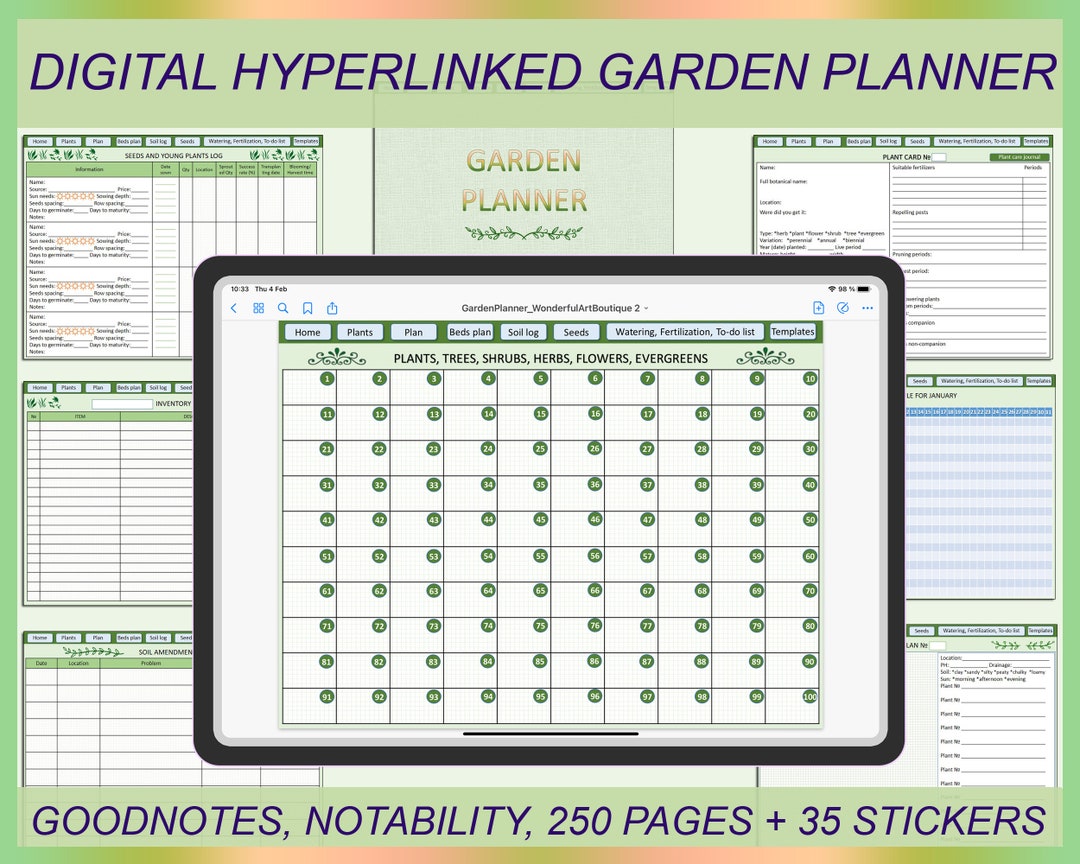 Digital Garden Planner Digital Garden Journal Plants - Etsy