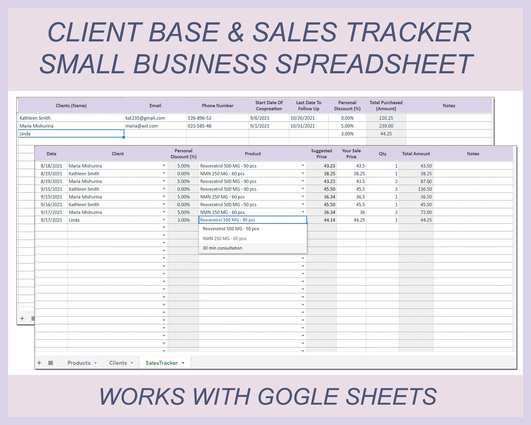 Client Base Customer Base Template Client Base Example - Etsy