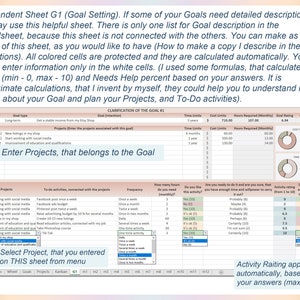 Life Planner Excel Goal Setting Project Planner Template - Etsy