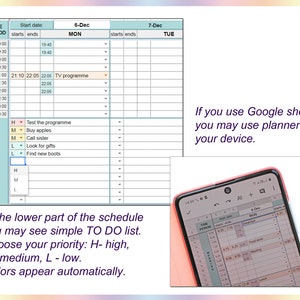 Weekly schedule digital Weekly planner digital To do list | Etsy