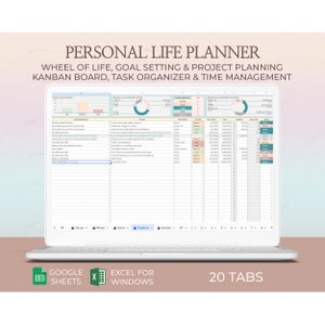 Life Planner Excel, Goal Setting, Project Planner Template, Kanban ...