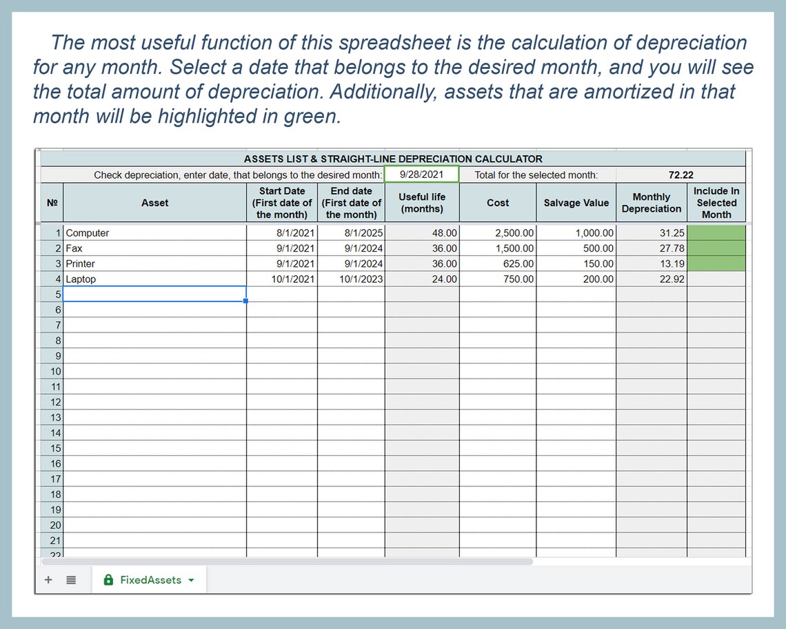 Depreciation Calculator, Straight Line Depreciation Formula ...