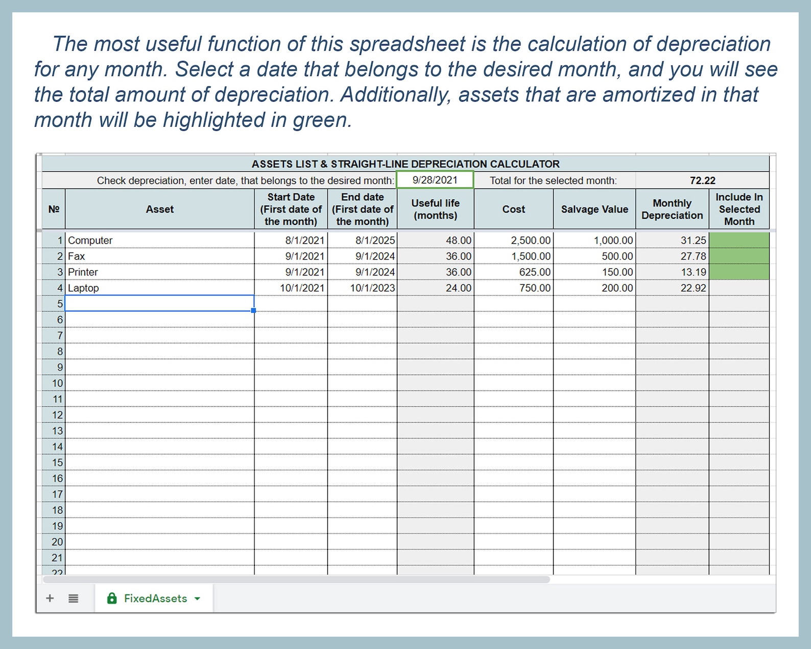 Depreciation Calculator, Straight Line Depreciation Formula ...