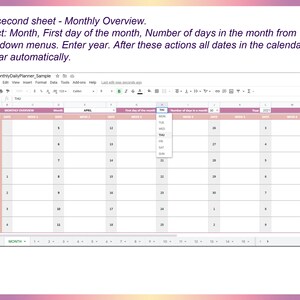 Monthly Planner Spreadsheet Task Management Personal Tasks - Etsy