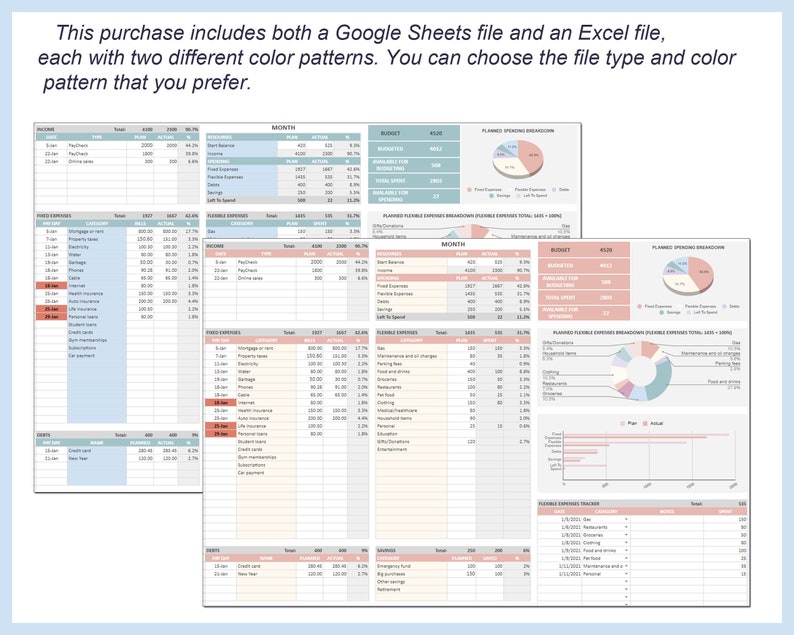 Excel Monthly Budget Template Google Sheets Planner Budget Spreadsheet ...