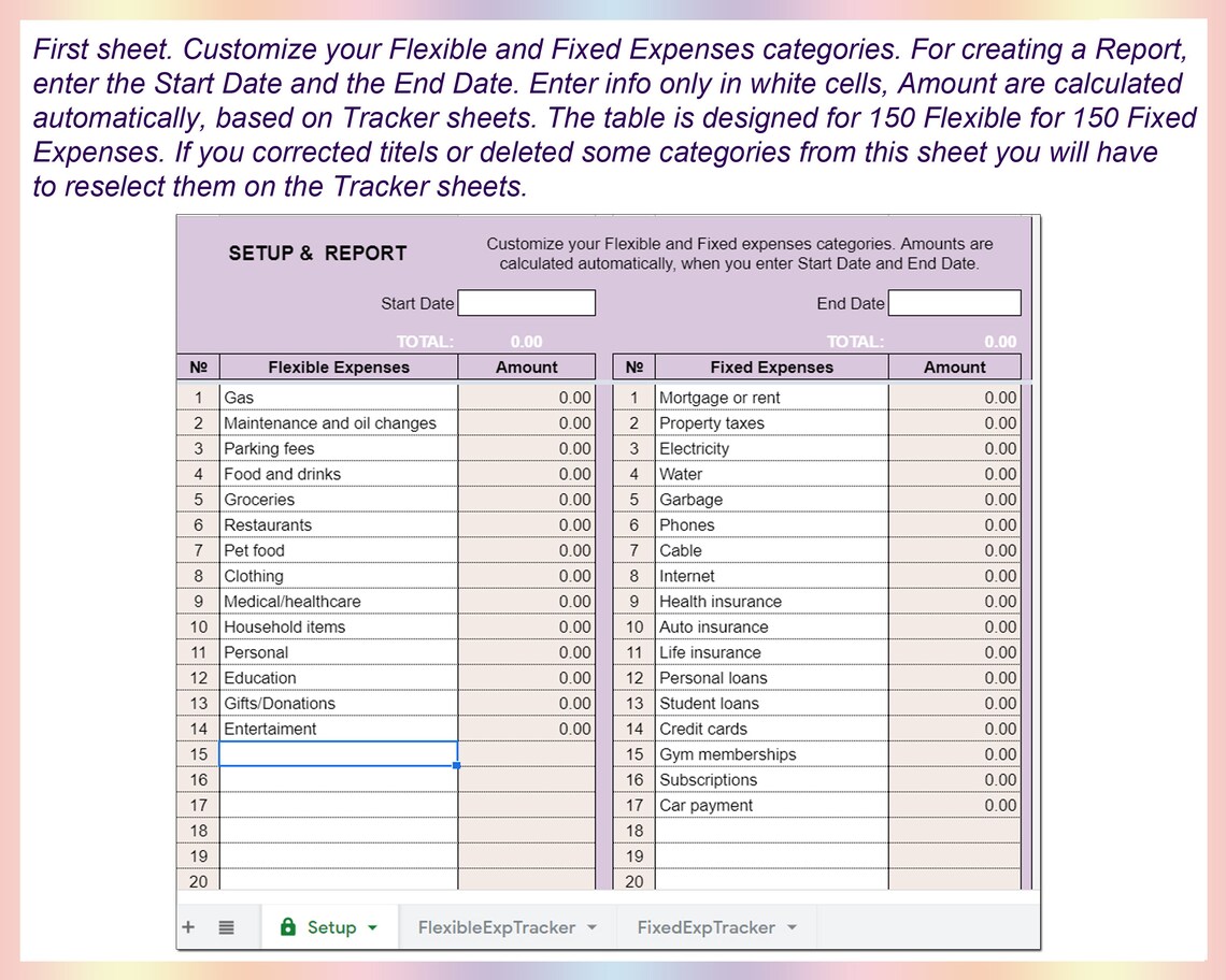 Expense Tracker Expense Tracker Template Cash Flow | Etsy