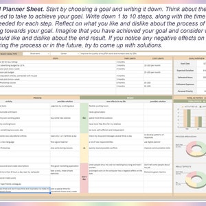 Goal Setting Spreadsheet, Smart Goals Planner, Goals of Life Planner ...