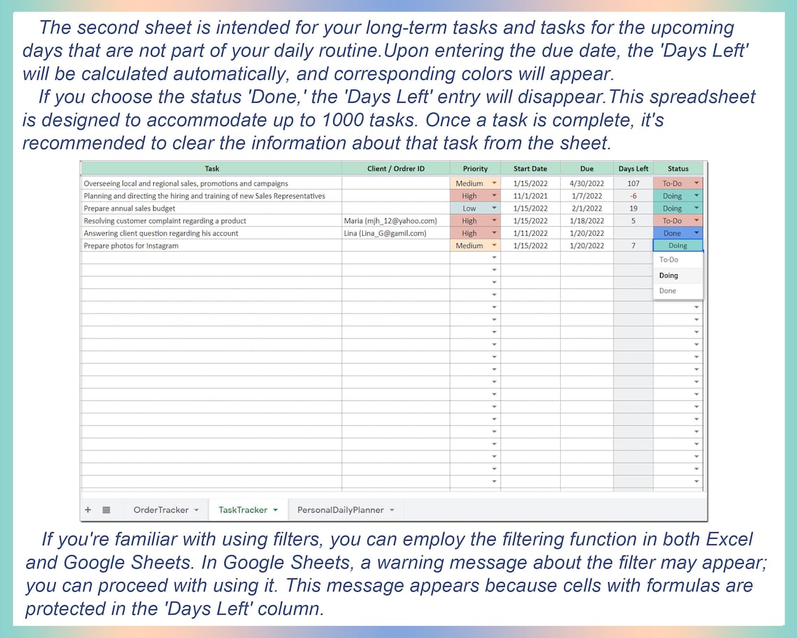 Order Tracker Spreadsheet, Order Tracking Excel Template, Shipment ...