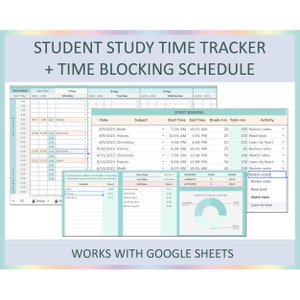Study Time Tracker, Digital Student Planner, Homework Tracker, Study ...