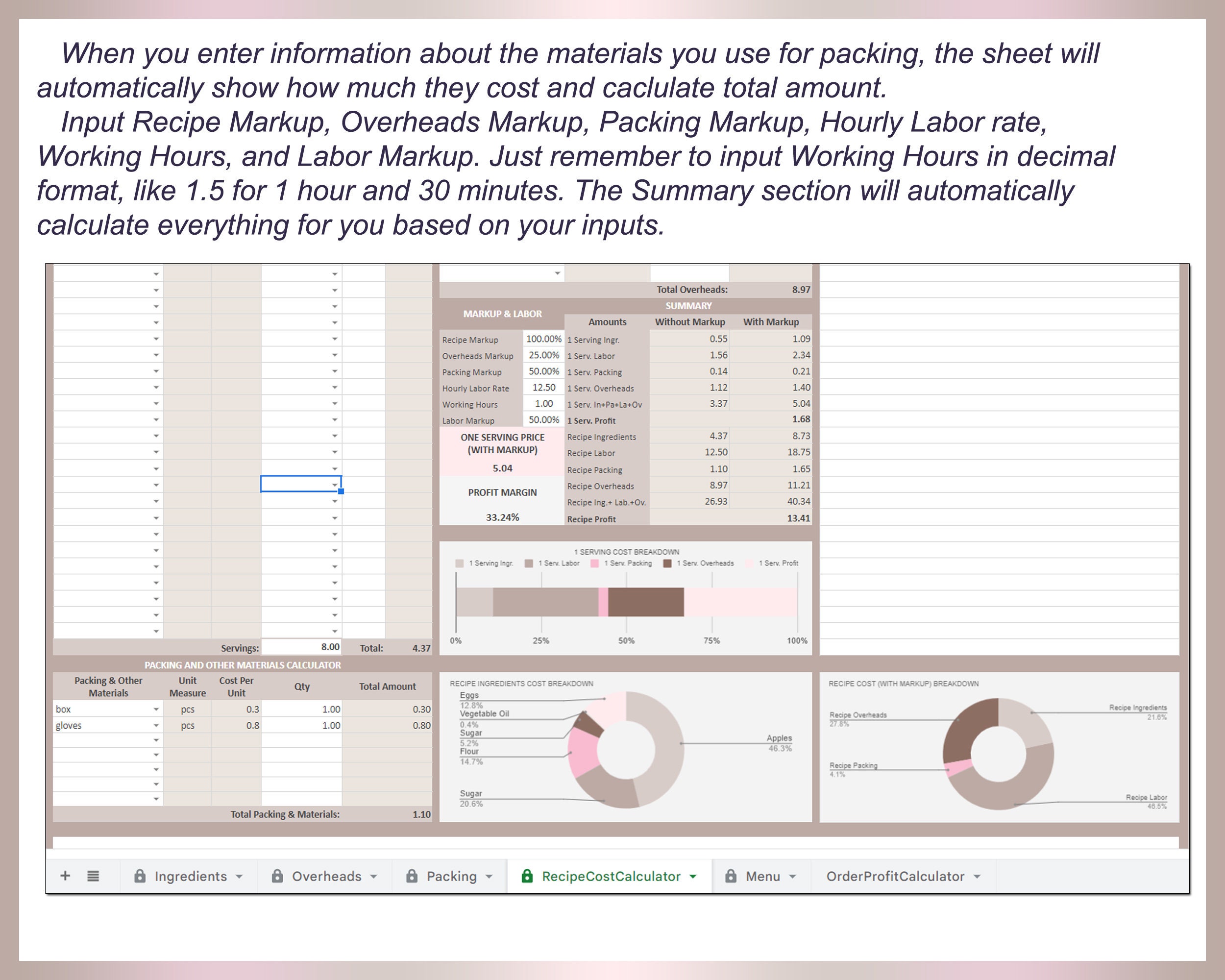 Bakery Cost Calculator, Recipe Costing, Calculator Baking, Food Cost ...