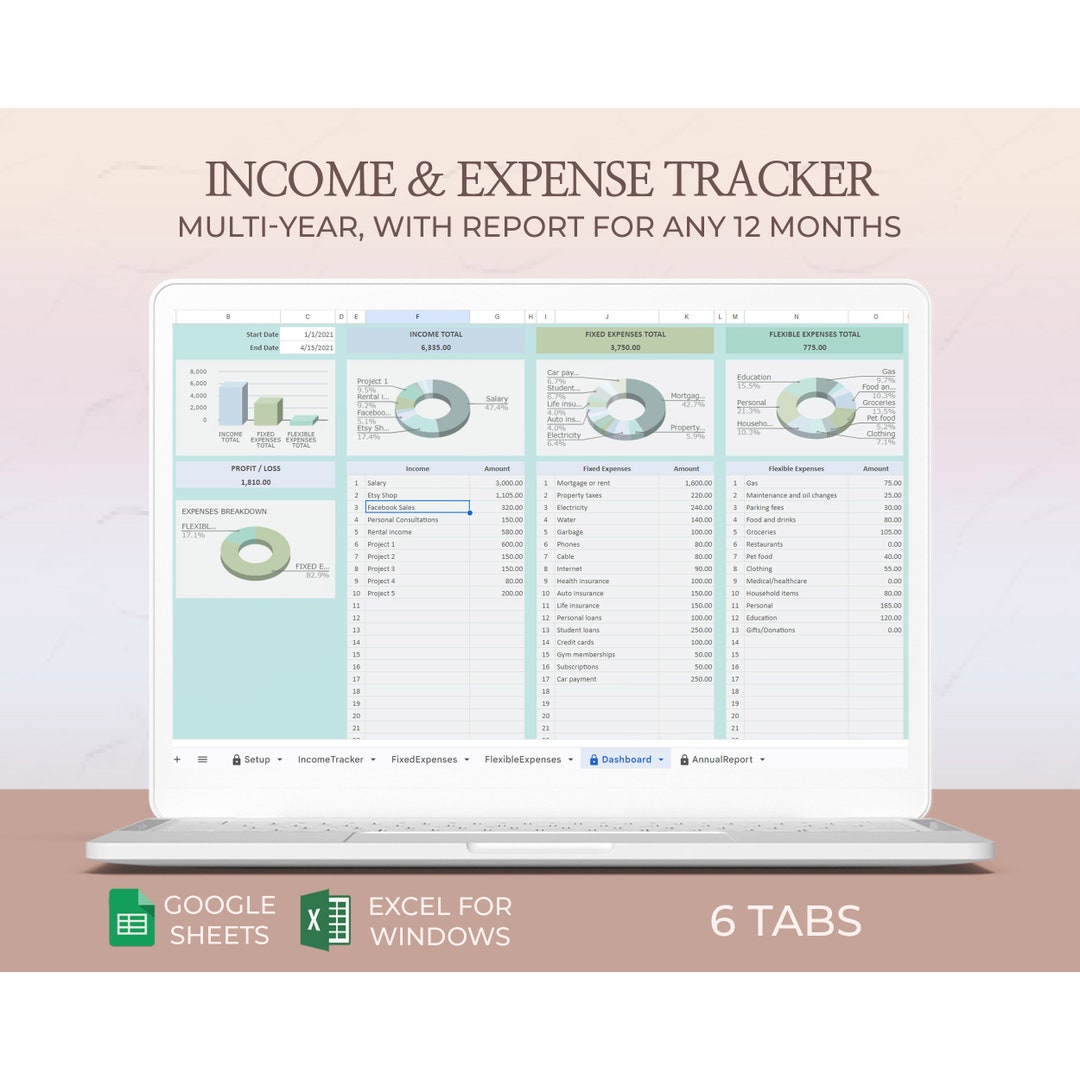 Personal Finance Tracker, Income & Expense Tracker, Spending Tracker ...