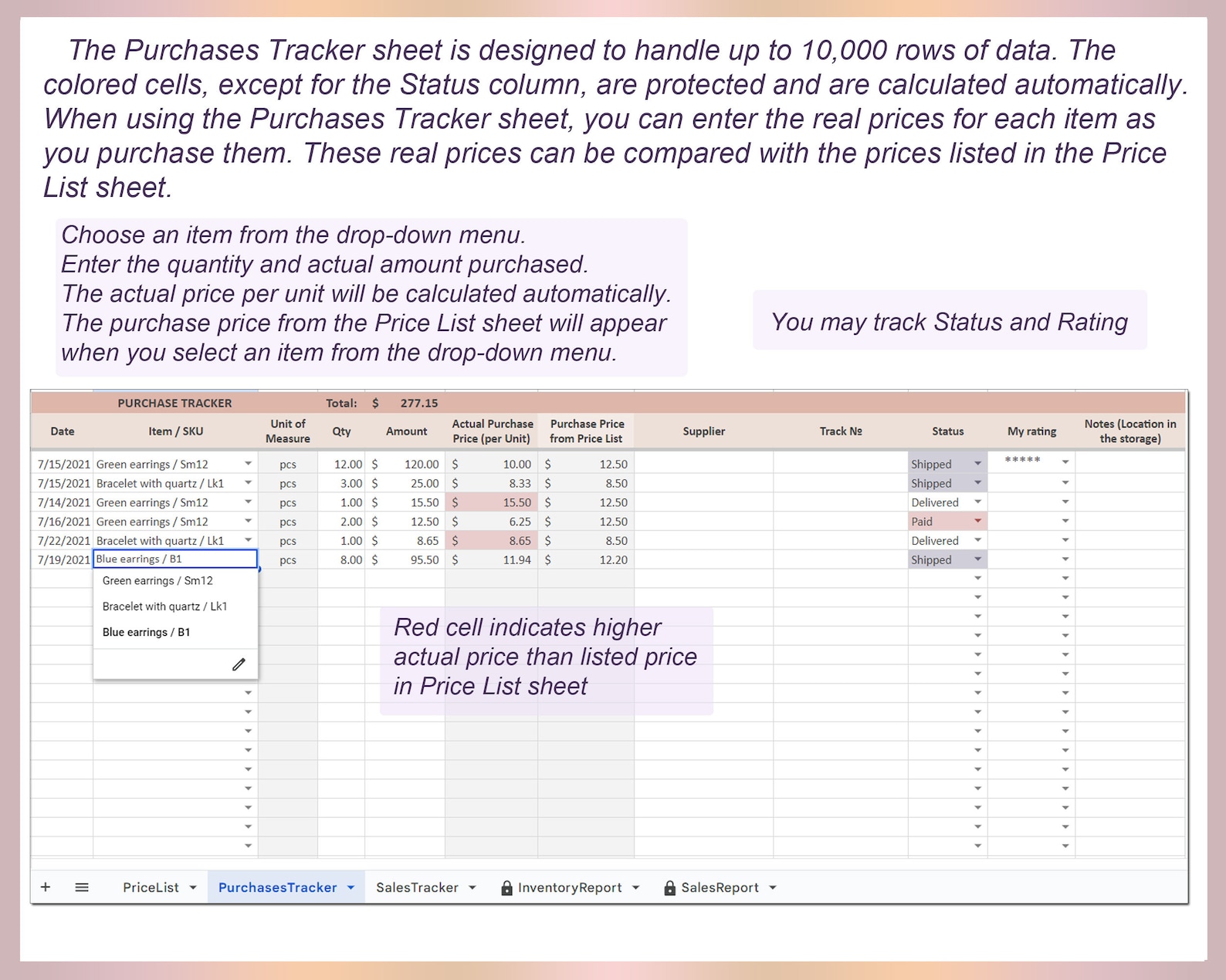 Inventory Management Spreadsheet Excel Google Sheet Resellers Inventory ...