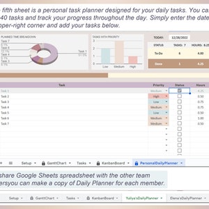 Project Planner Spreadsheet, Easy Project Planning, Kanban Board, Task ...
