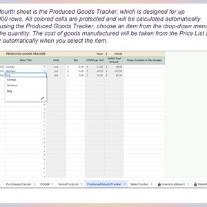 Inventory Spreadsheet, Excel Inventory Sheet, Pricing Sheet, Sales Tracker, Costing Calculator ...