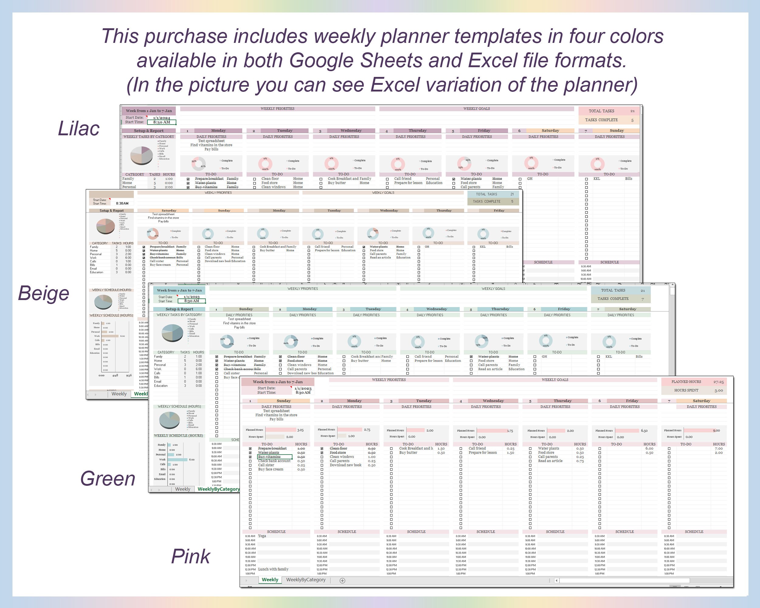 Weekly Schedule Digital Weekly Planner Digital to Do List - Etsy