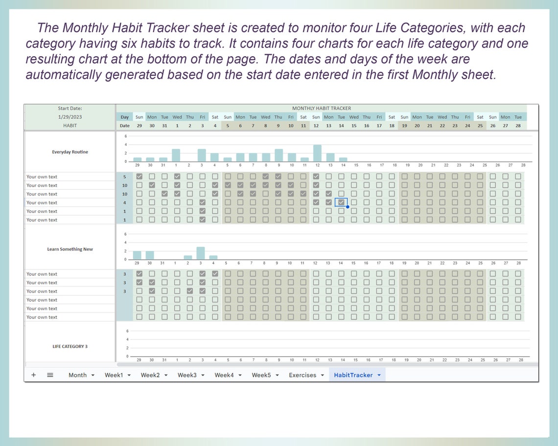 Workout Planner Excel Workout Schedule Gym Workout Plan - Etsy