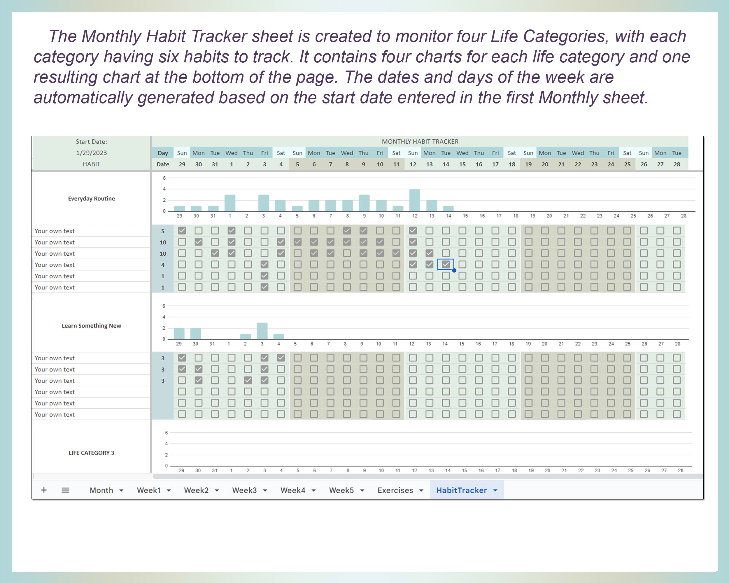 Workout Planner Excel, Workout Schedule, Gym Workout Plan, Workout ...