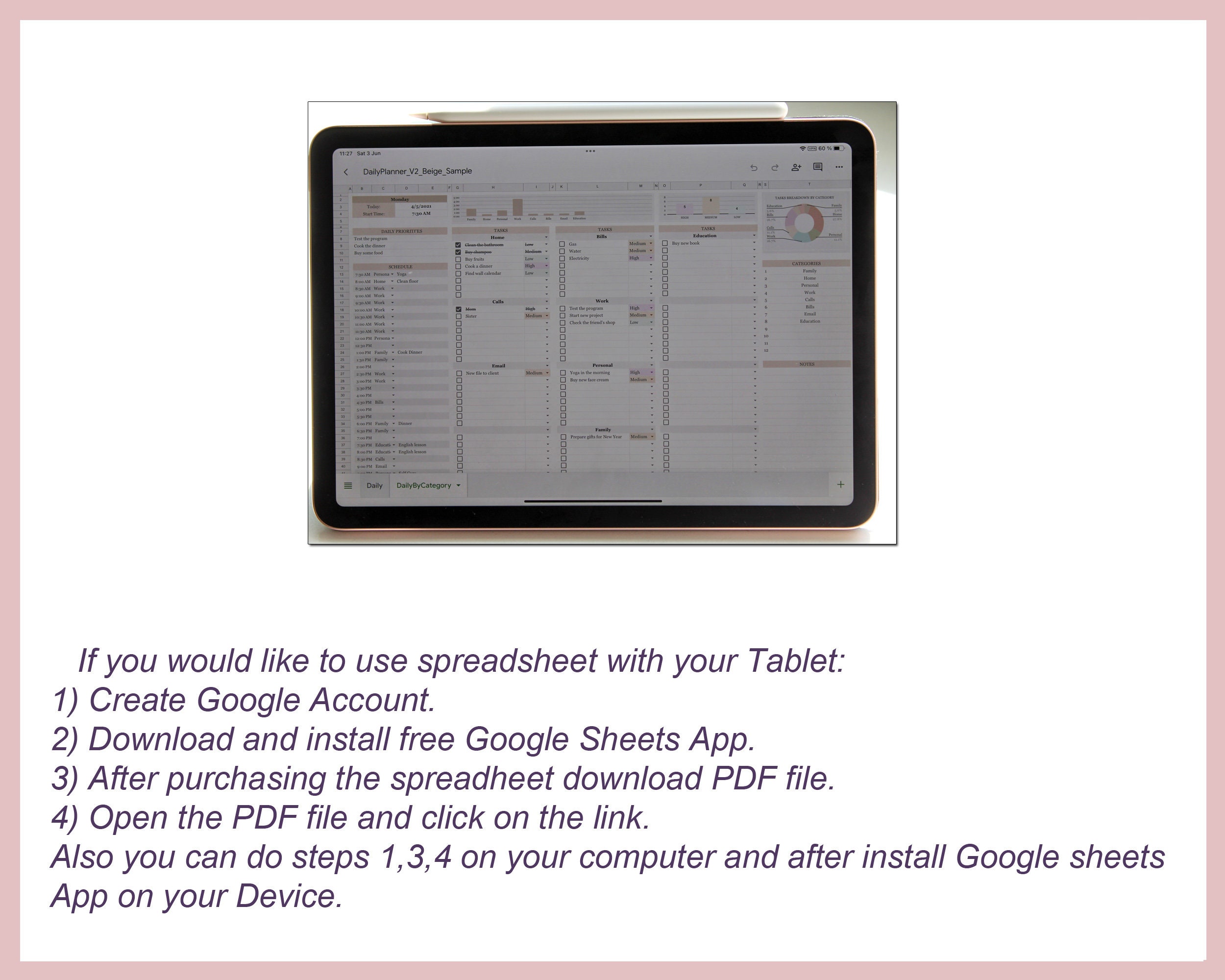 Daily Planner Sheet Task Management Personal To-do List Template ...