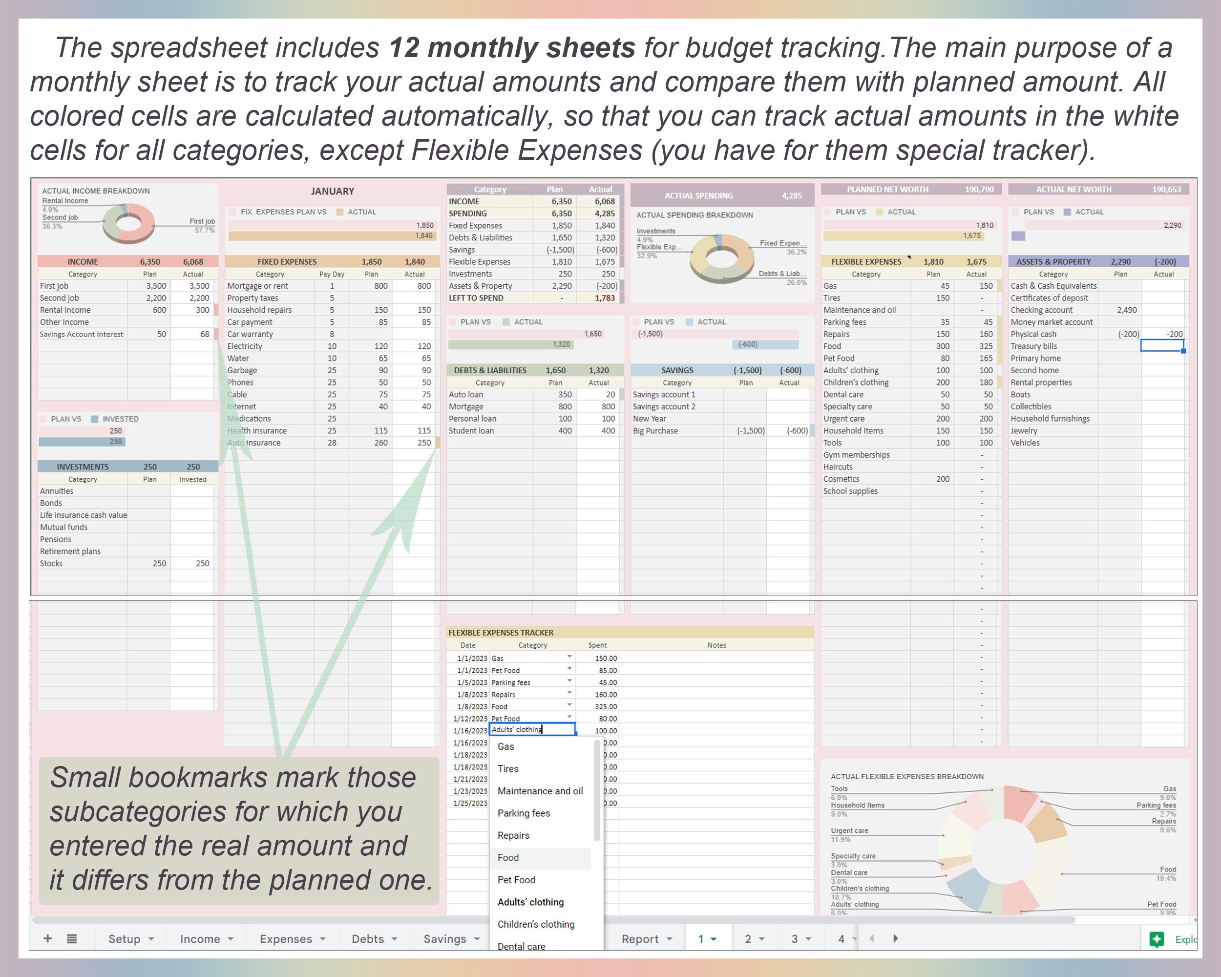 Budget Spreadsheet, Budget Template, Budget Planner, Zero Based Budget ...