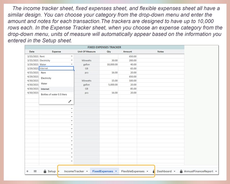 Income & Expense Tracker for Small Business, Expense Tracker Template ...