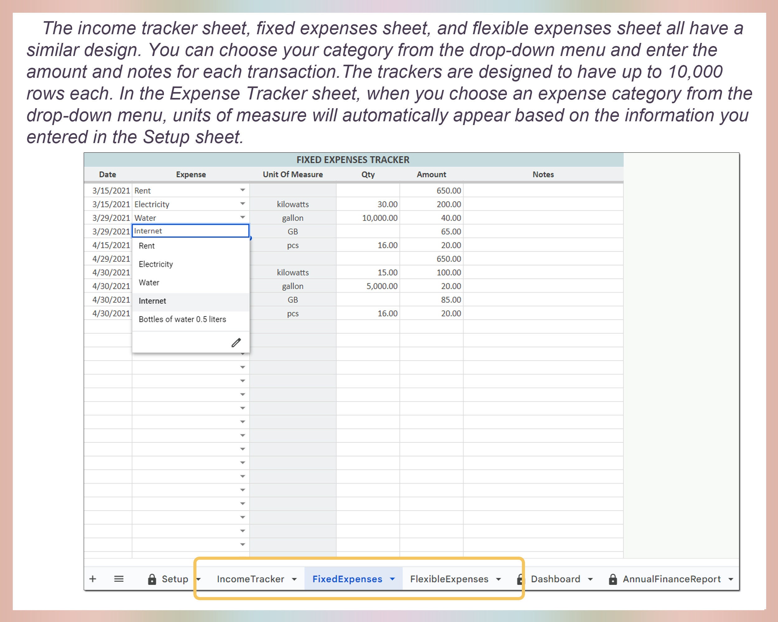 Income & Expense Tracker for Small Business, Expense Tracker Template ...