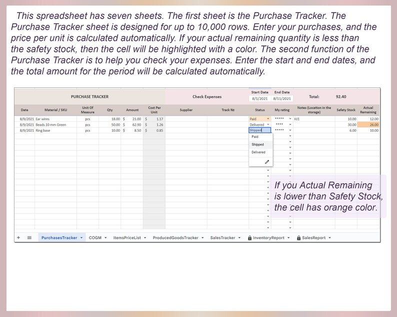 Inventory Spreadsheet Excel Google Sheets Template Manufacturer Sales ...