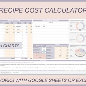 Recipe Cost Calculator Cake Pricing Calculator Recipe - Etsy