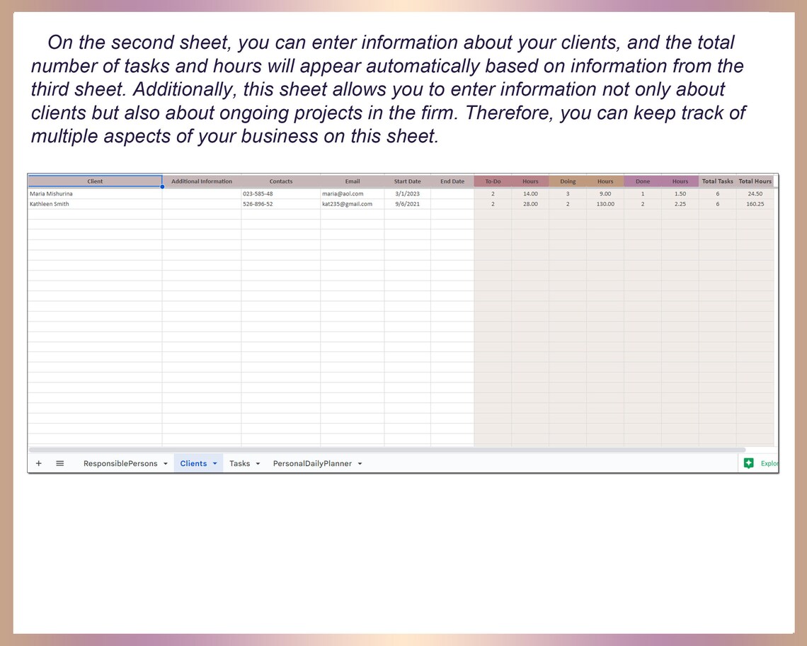 Office Task Tracker, Client Tracker Excel, Office Task Planner, Team ...