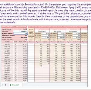 Debt Snowball Calculator Spreadsheet Debt Snowball Worksheet | Etsy