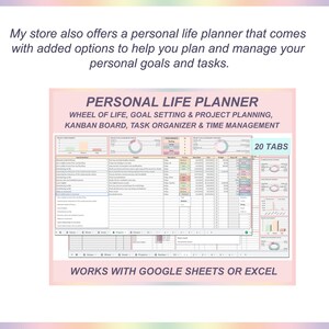Goal Planner Spreadsheet for SMART Goals Monthly Tracker Life Planning ...