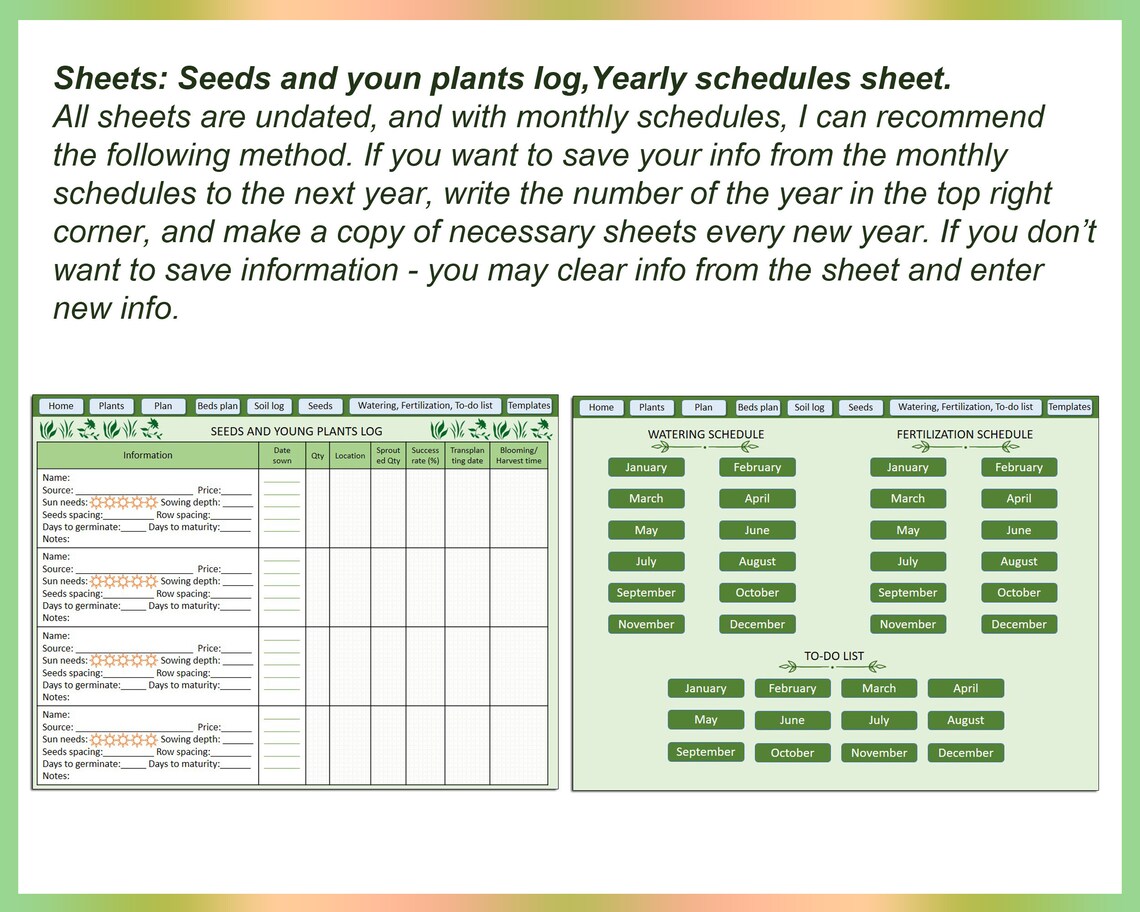 Digital Garden Planner Digital Garden Journal Plants | Etsy