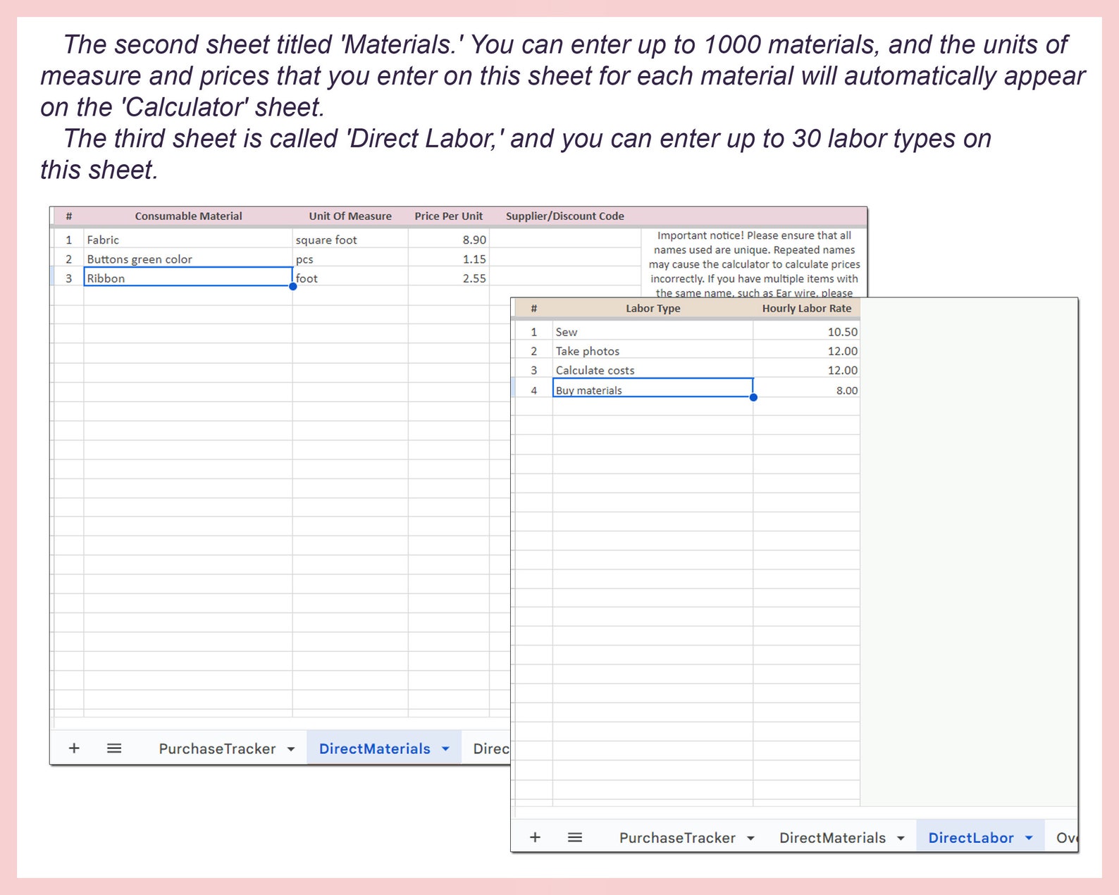 Product Costing Template, EXCEL Product Planner, Pricing Template ...