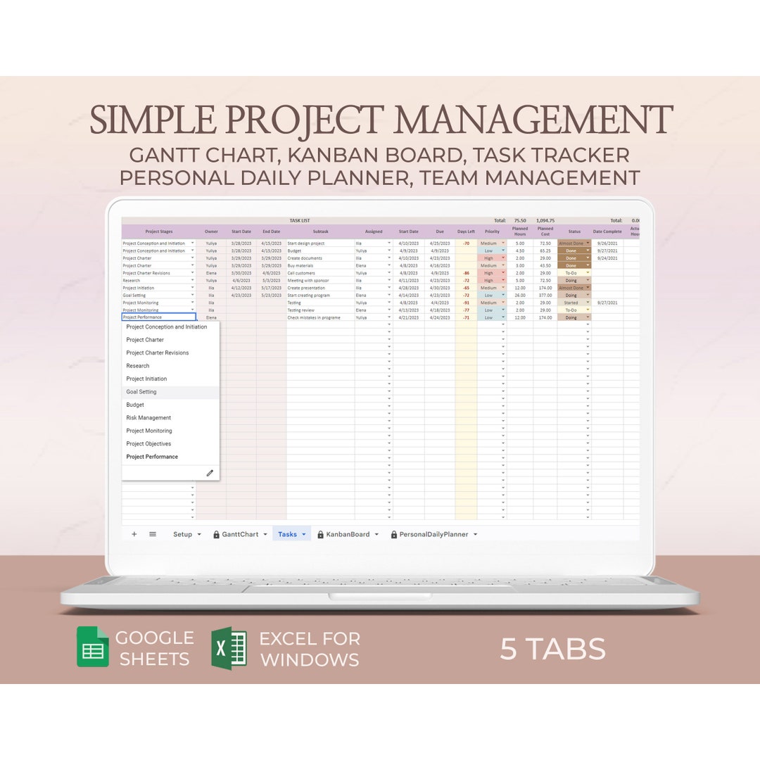 Simple Project Planner for Easy Task Tracking Gantt Planning Software ...