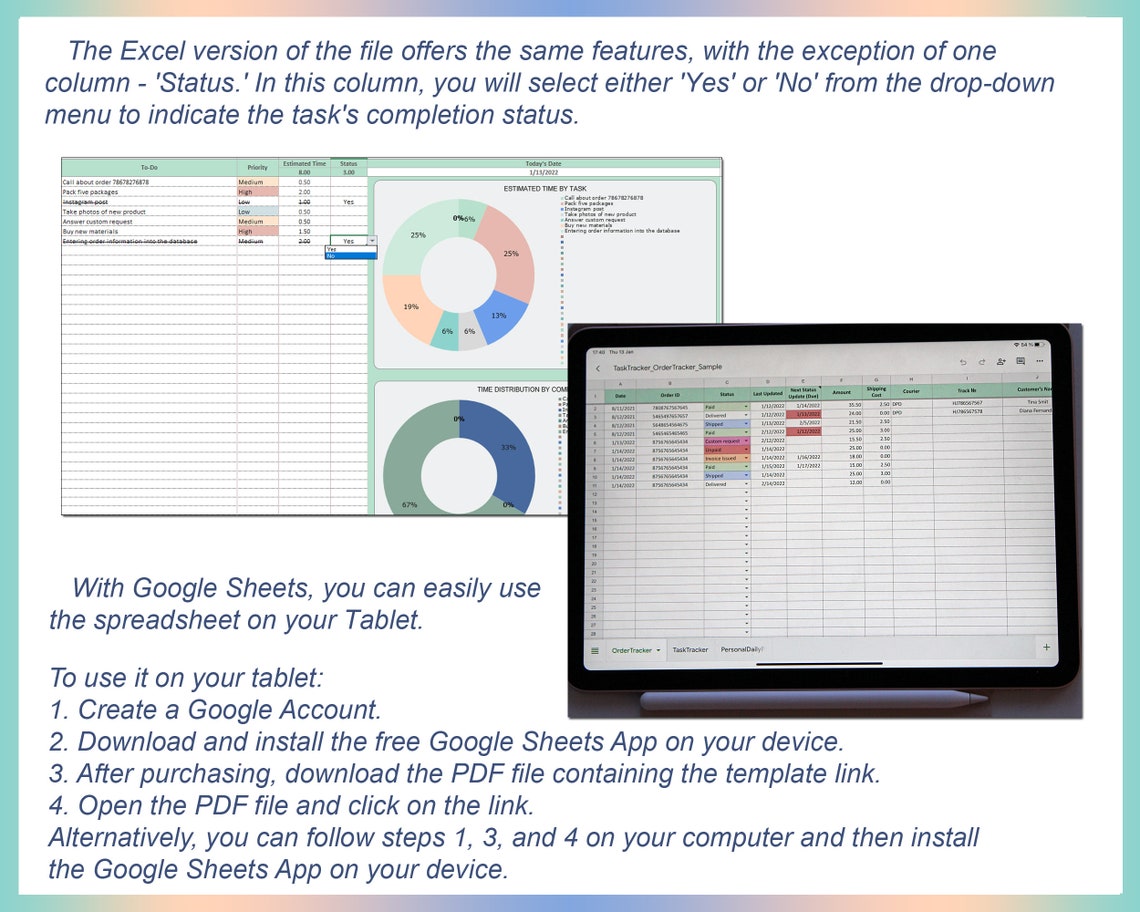 Order Tracking Excel Template, Order Tracker Spreadsheet, Shipment ...