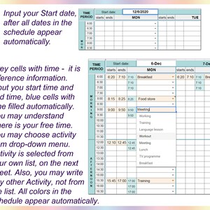 Weekly schedule digital Weekly planner digital To do list | Etsy